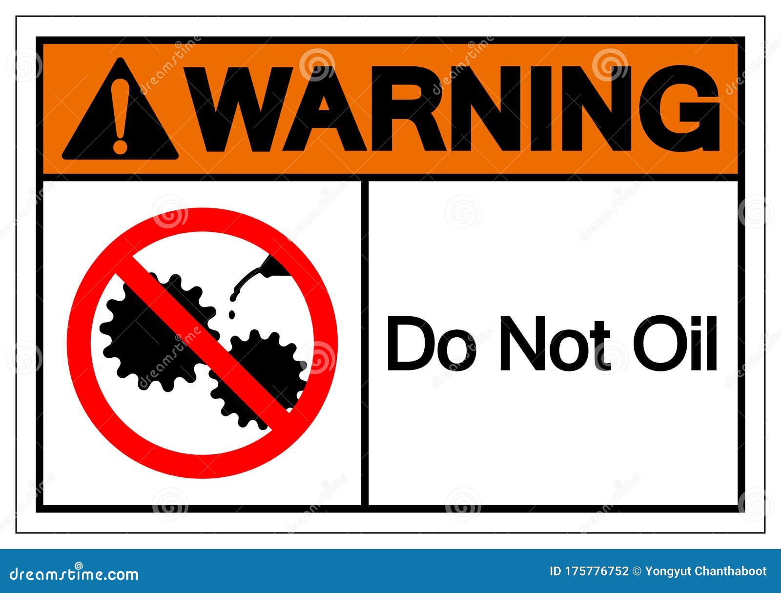 Warning Do Not Oil Symbol Sign,Vector Illustration, Isolate on White ...
