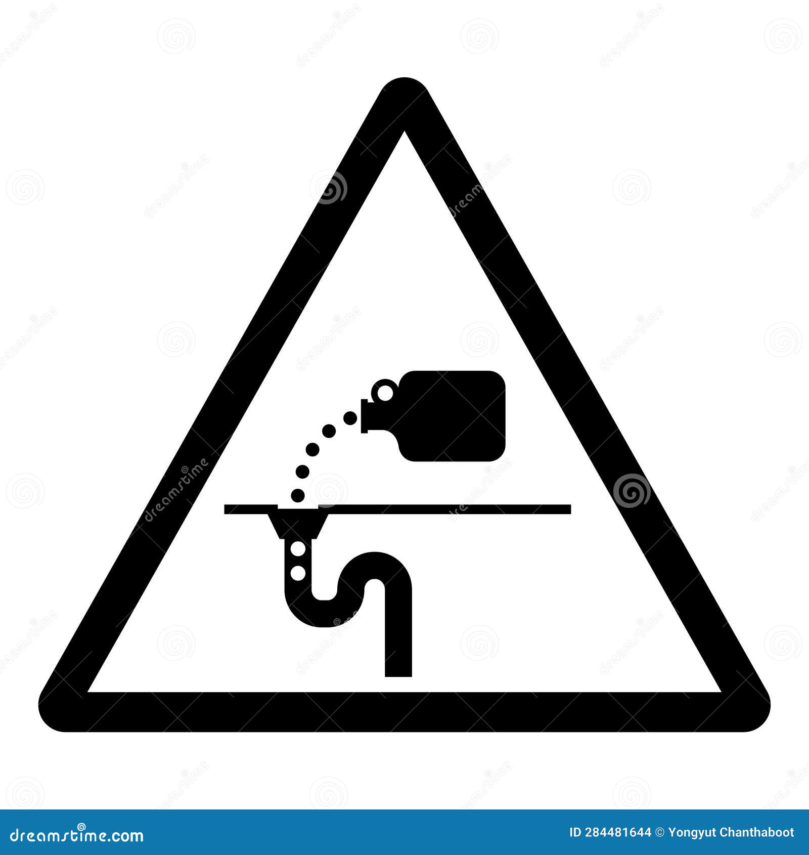 Warning Do Not Pour Down Drain Fields Symbol Sign ,Vector Illustration ...