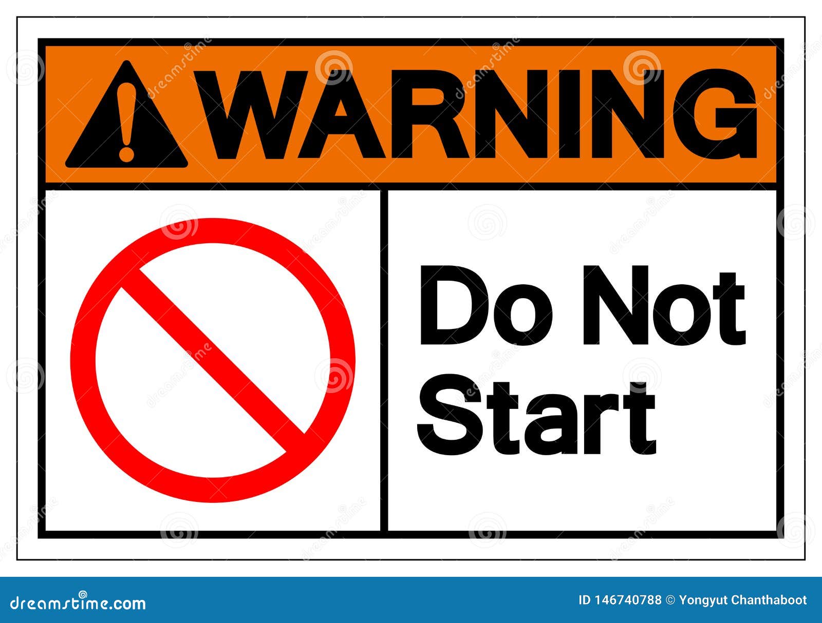 Warning Do Not Start Symbol Sign, Vector Illustration, Isolate On White ...