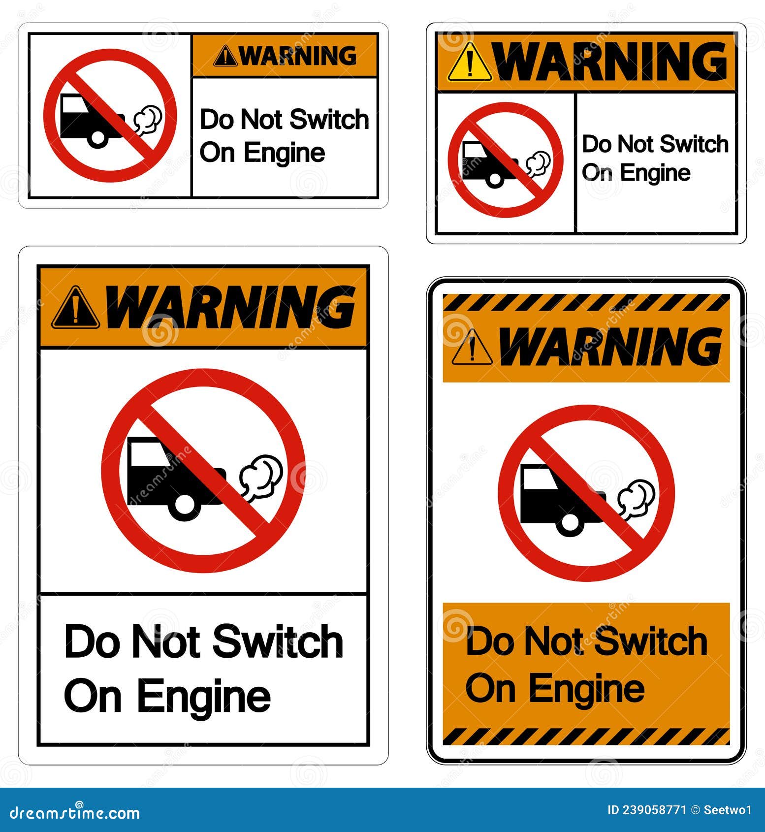 Warning Switch Off Engine Symbol Sign, Vector Illustration, Isolate On ...