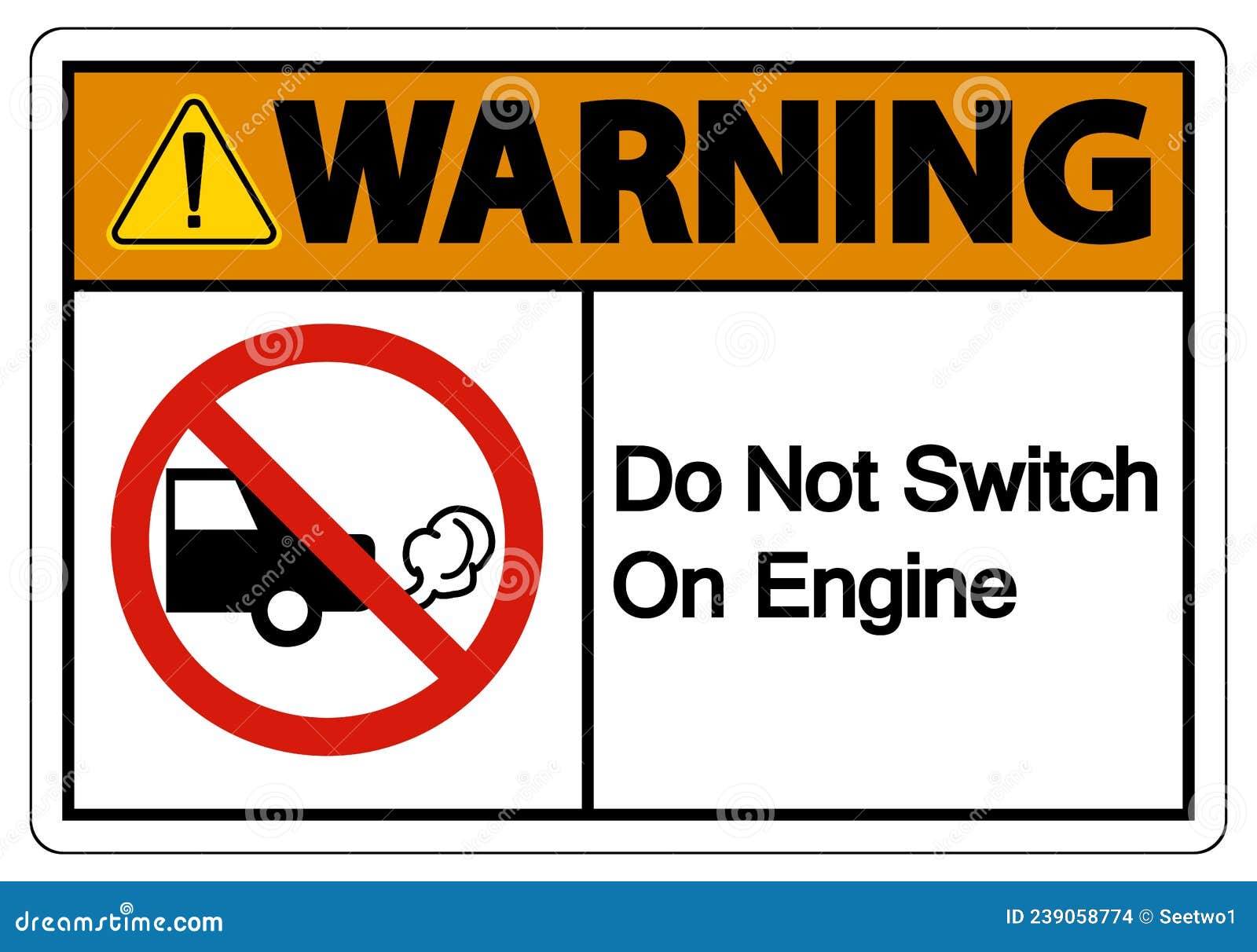 Warning Switch Off Engine Symbol Sign, Vector Illustration, Isolate On ...