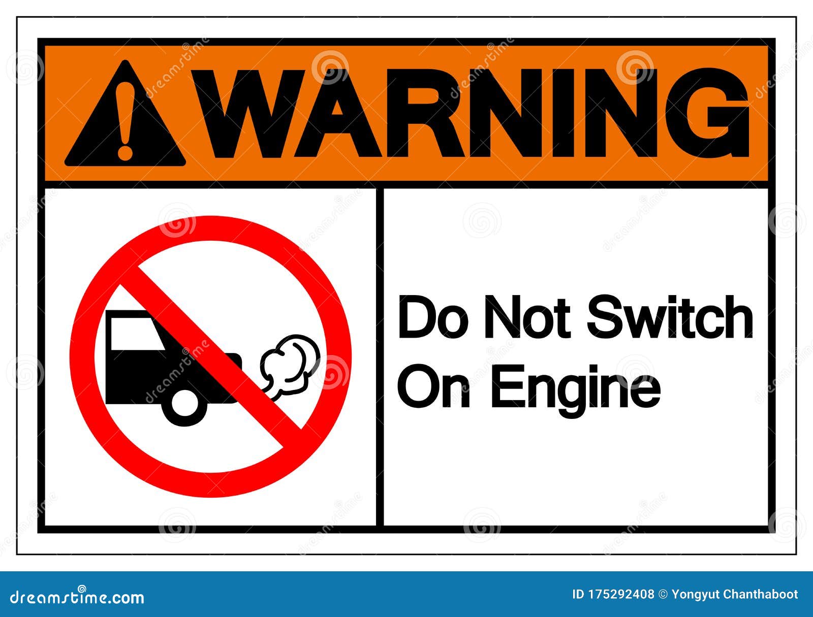 Warning Do Not Switch On Engine Symbol Sign, Vector Illustration ...