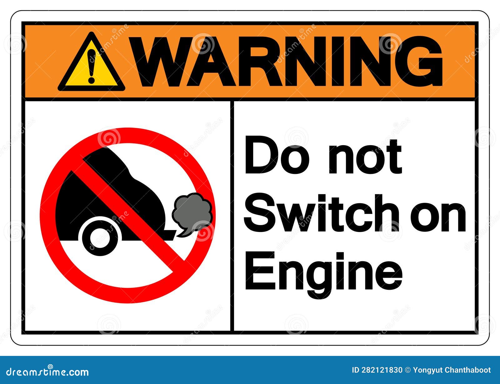 Warning Do Not Switch on Engine Symbol Sign, Vector Illustration ...