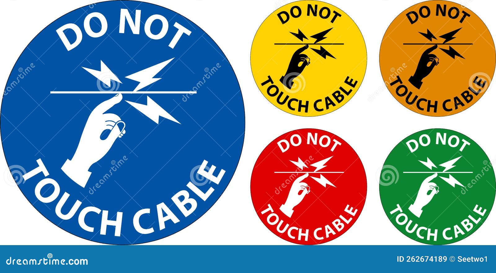 Warning Do Not Touch Cable Sign on White Background Stock Vector ...