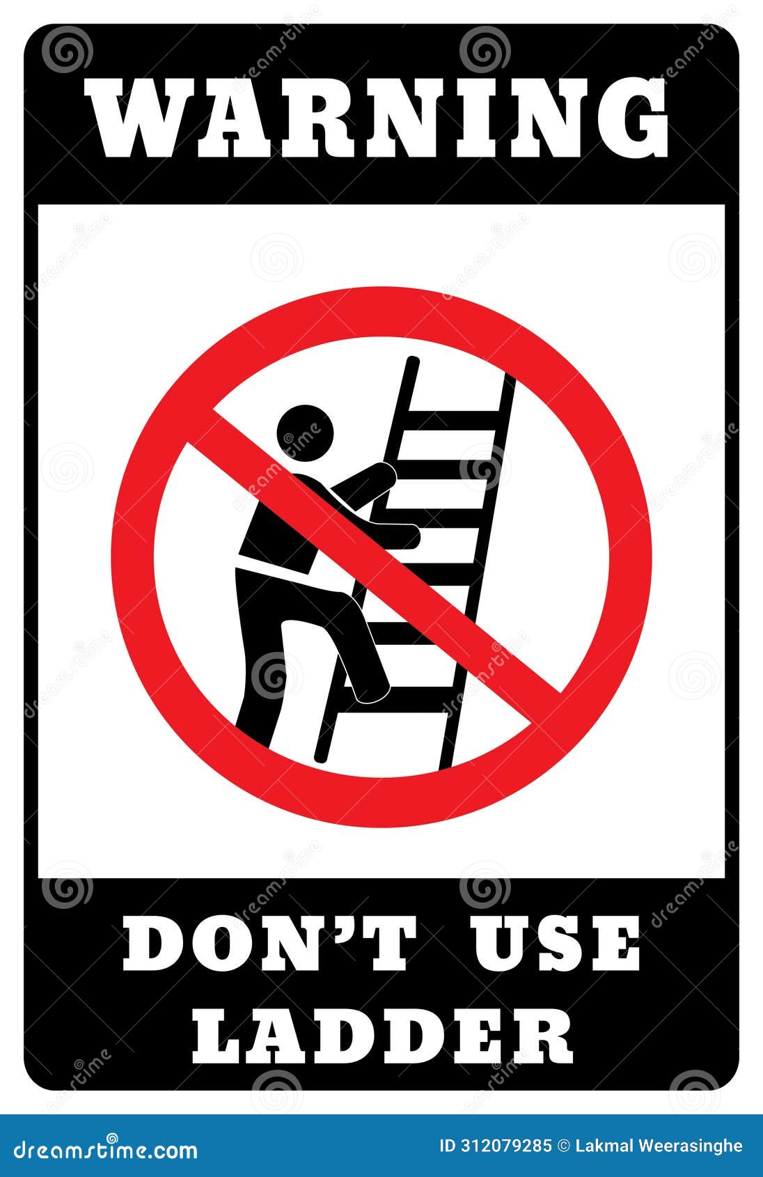 Prohibition For Ladder Climbing Vector Illustration | CartoonDealer.com ...