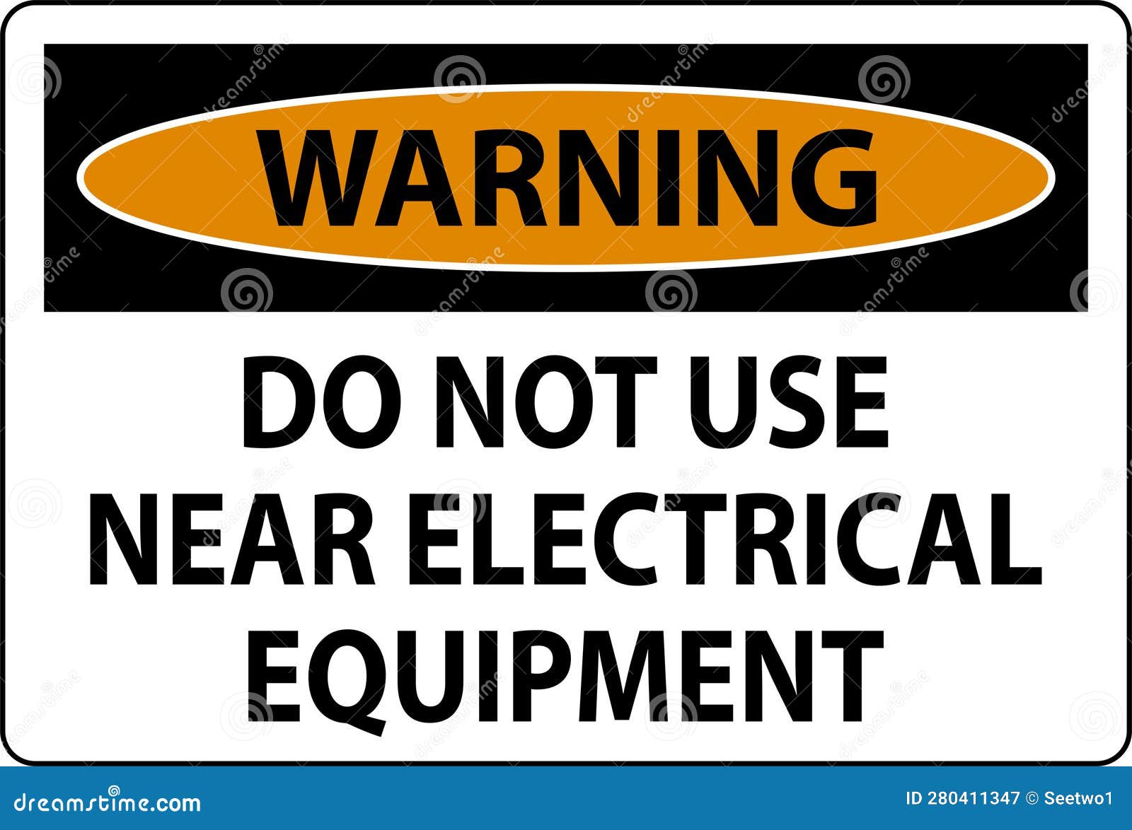 Warning Do Not Use Near Electrical Equipment Stock Vector ...