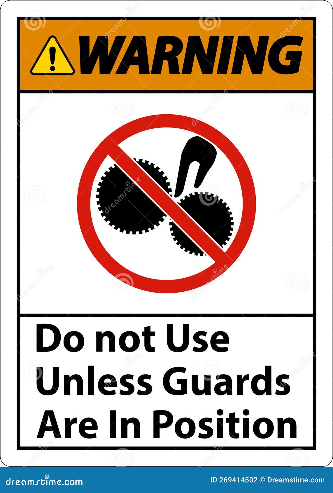 Warning Guards Must Be In Place Before Use Symbol Sign, Vector ...