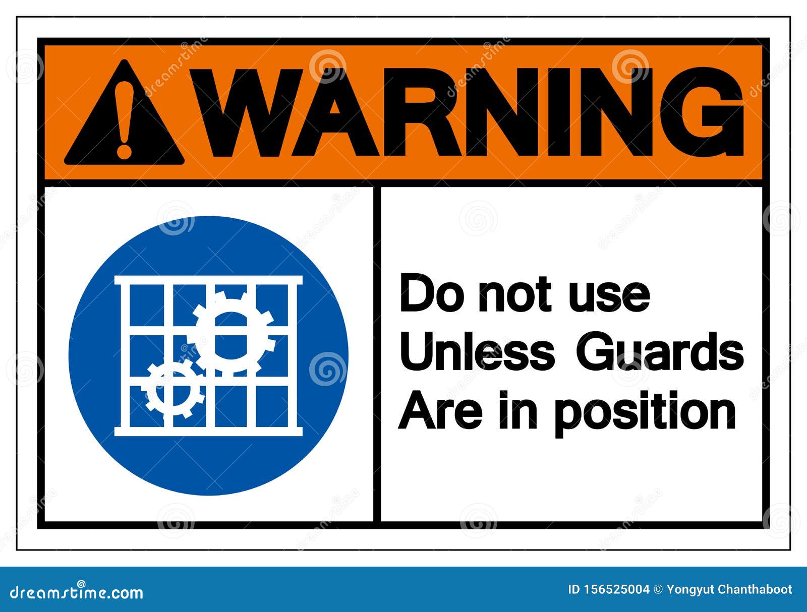 Warning Do Not Use Unless Guards are in Position Symbol Sign, Vector ...