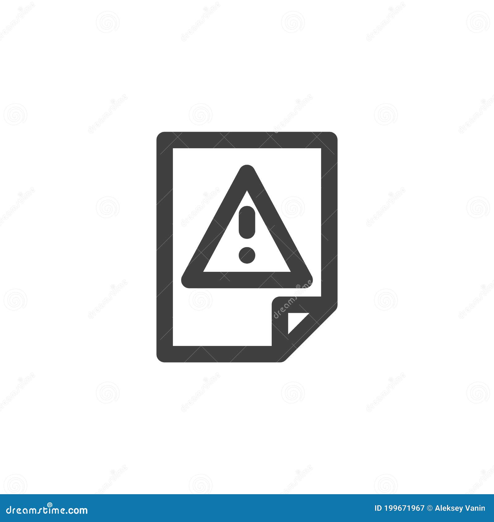 Warning Document File Line Icon Stock Vector - Illustration of caution ...