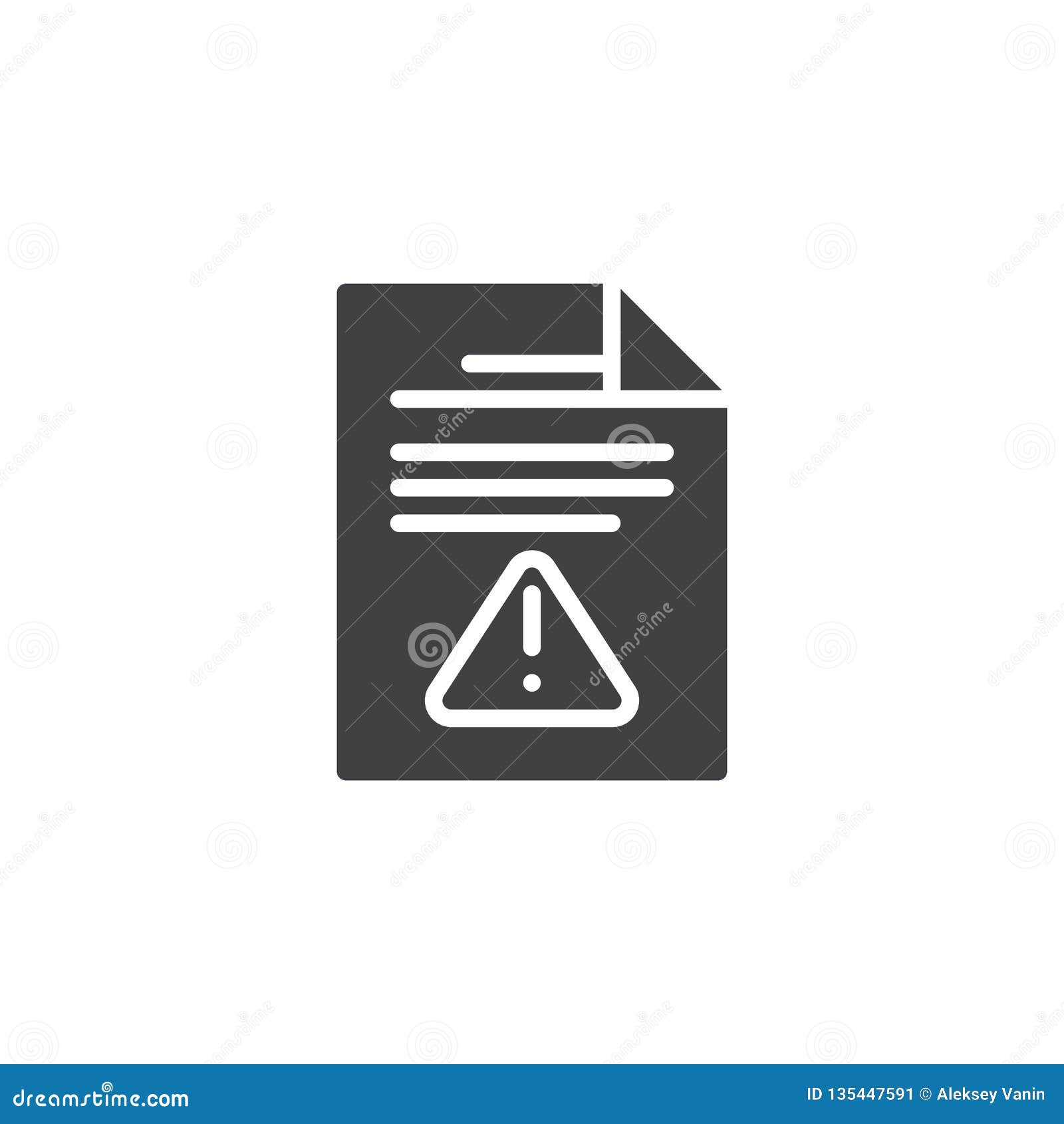 Warning Document File Vector Icon Stock Vector - Illustration of folder ...
