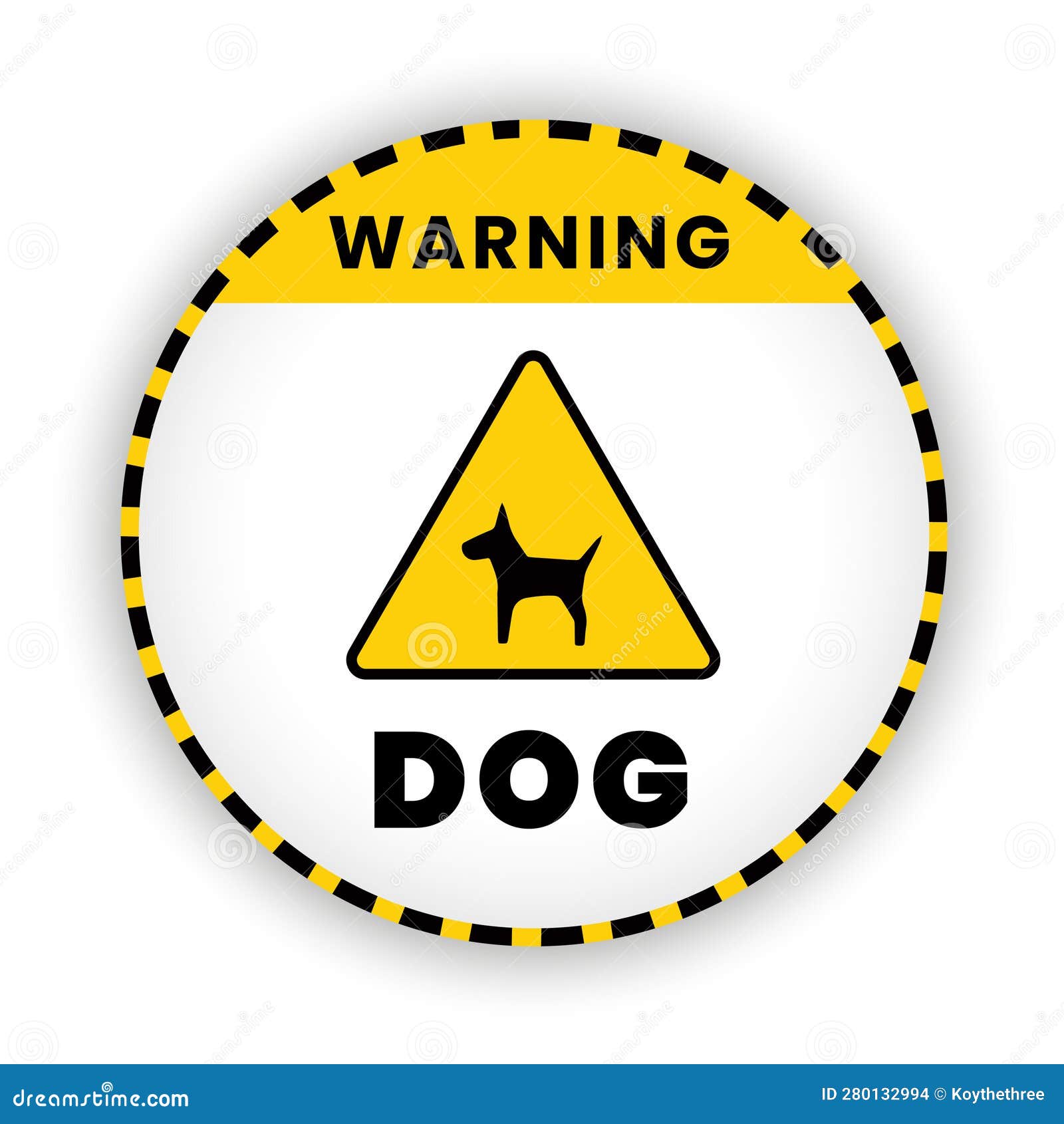 Warning of Dogs Sign, Banner, Symbol on Yellow Background. Vector ...