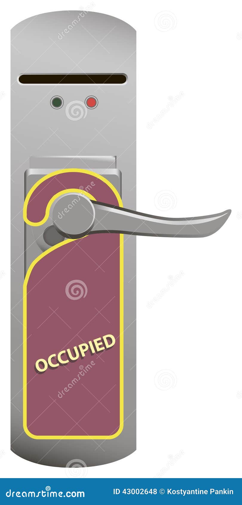 Warning on the Door Knob Occupied Stock Vector - Illustration of handle ...