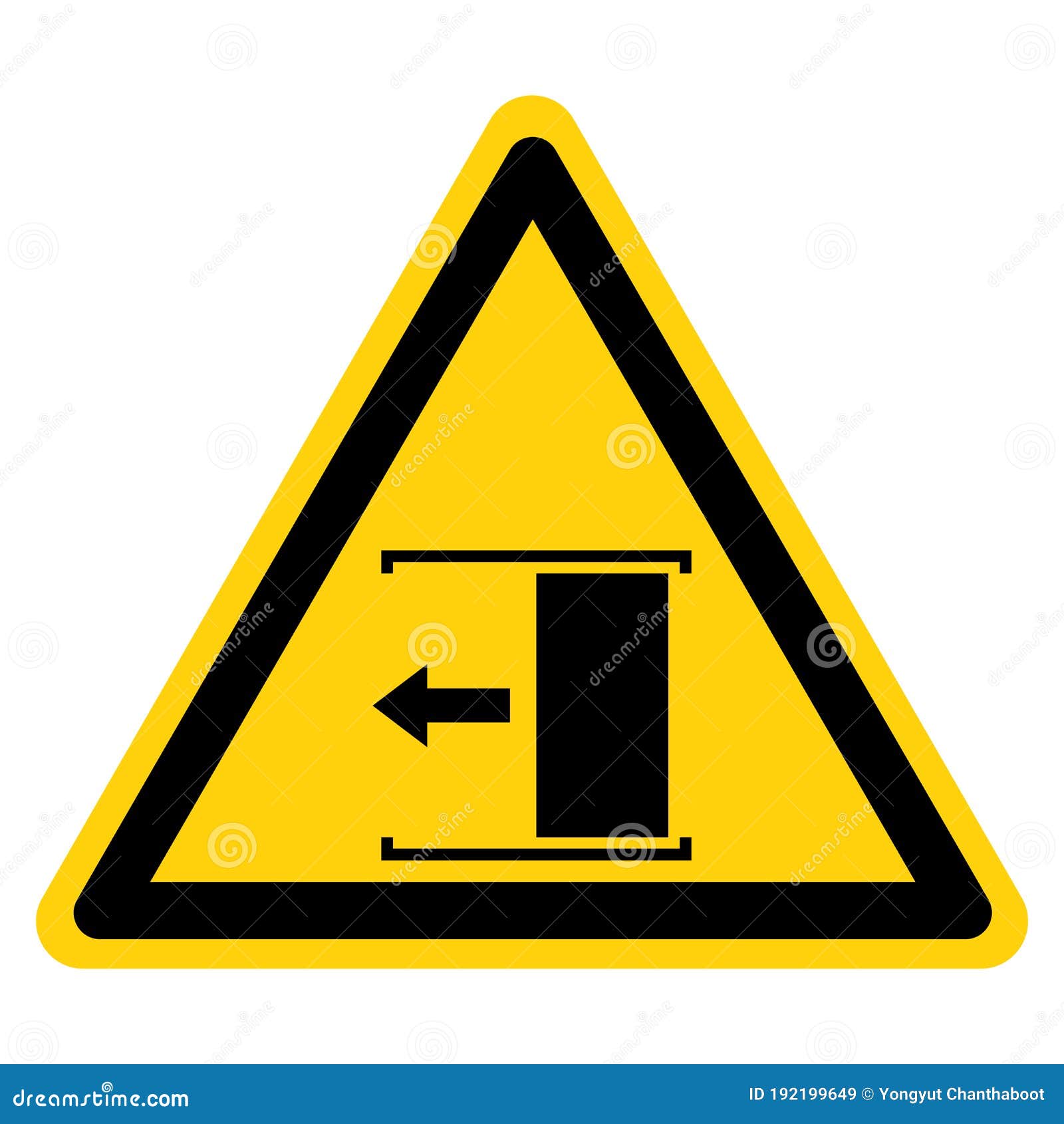 Warning Door Slides Left To Open Symbol Sign, Vector Illustration ...