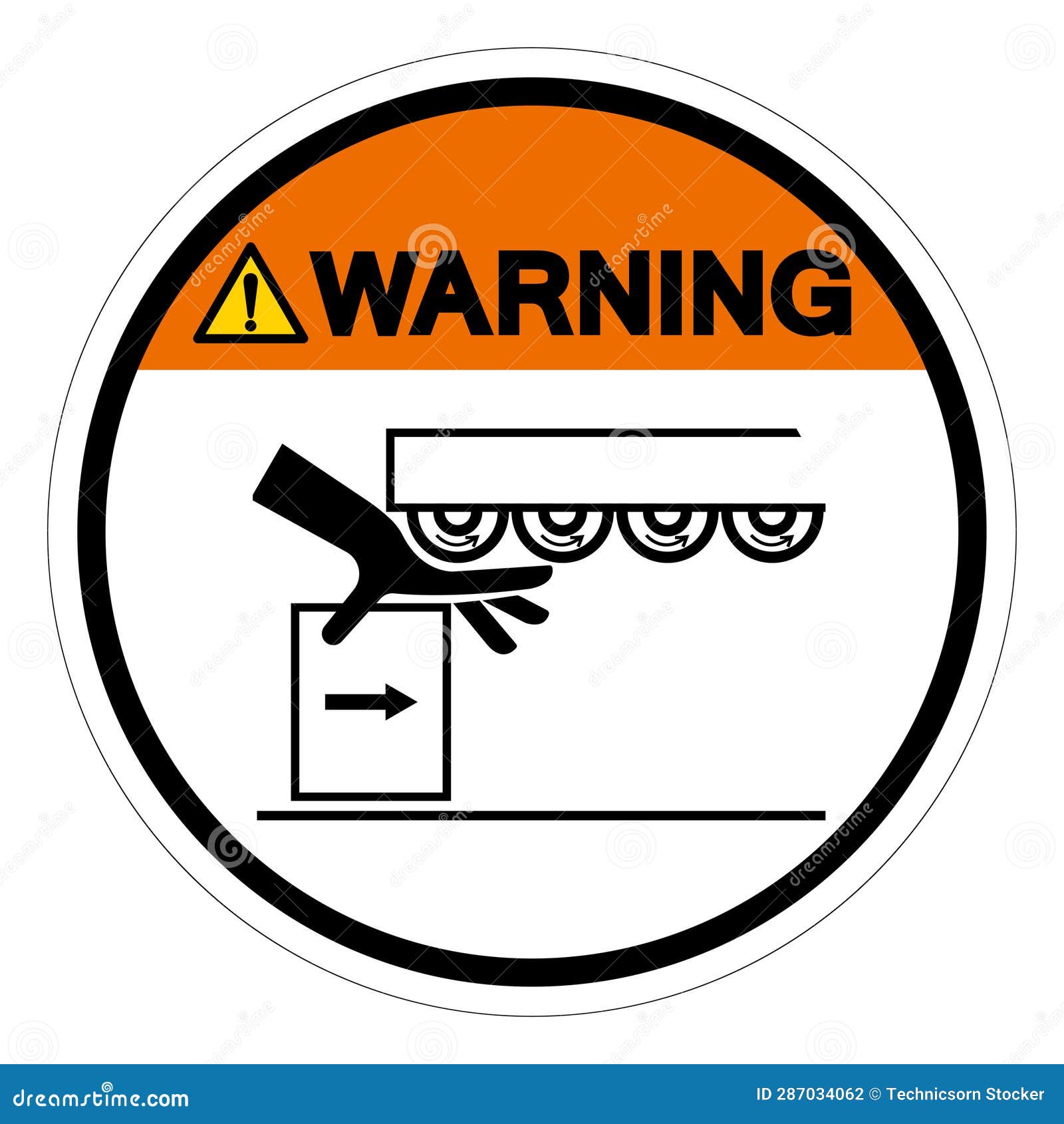 Warning Drawing in Hand Crush Hazard Symbol Sign, Vector Illustration ...