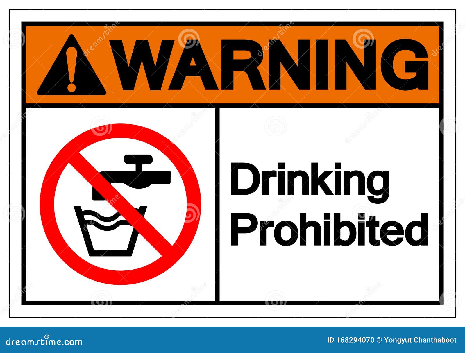 Warning Drinking Prohibited Symbol Sign, Vector Illustration, Isolate ...