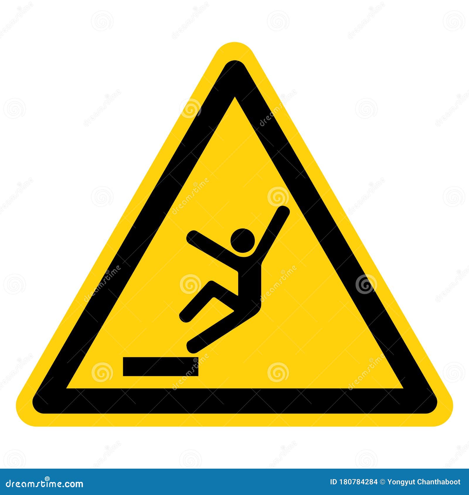 Warning Drop Hazard Symbol Sign ,Vector Illustration, Isolate on White ...