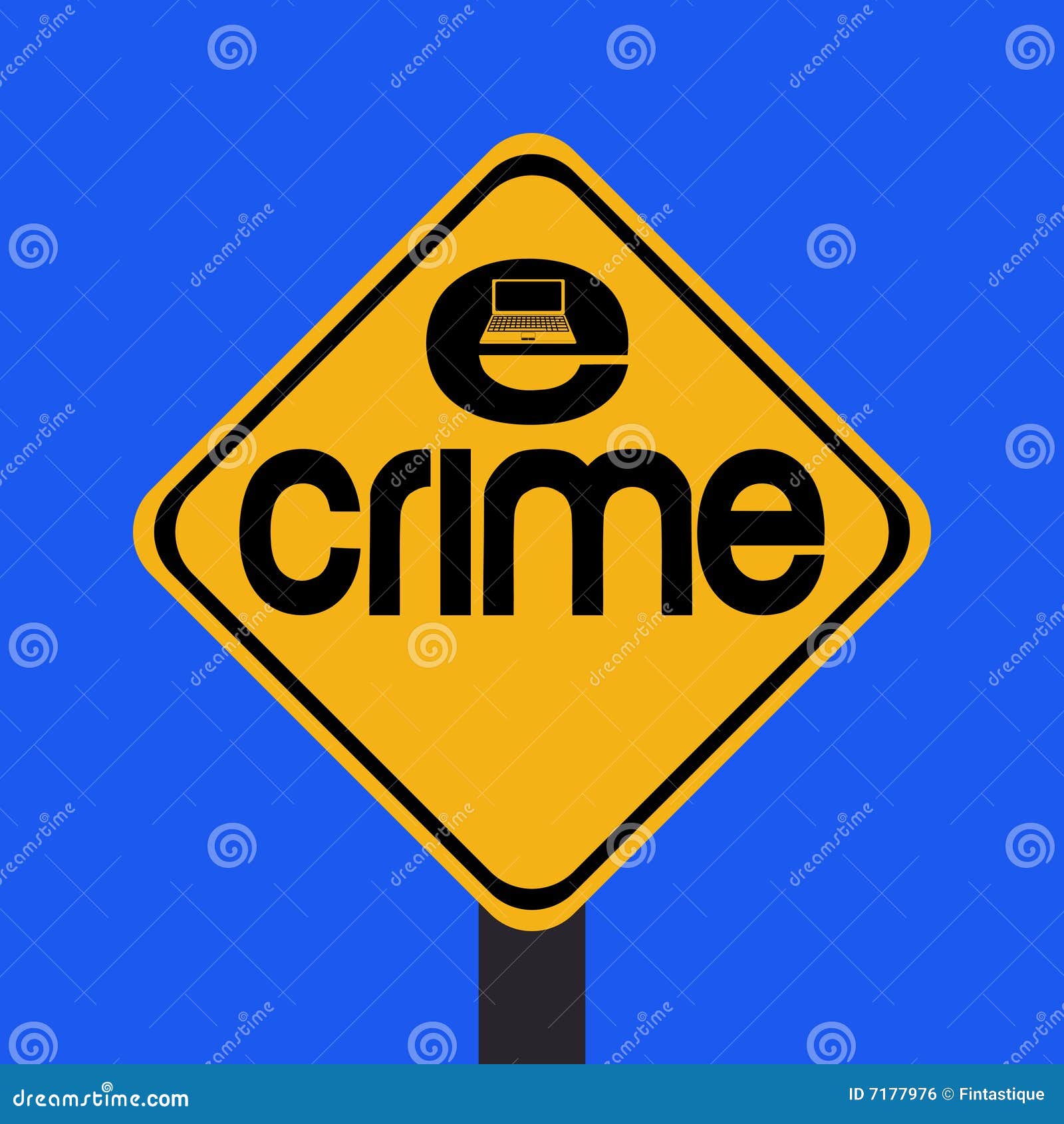 Warning E-crime Sign Vector Illustration | CartoonDealer.com #7177976