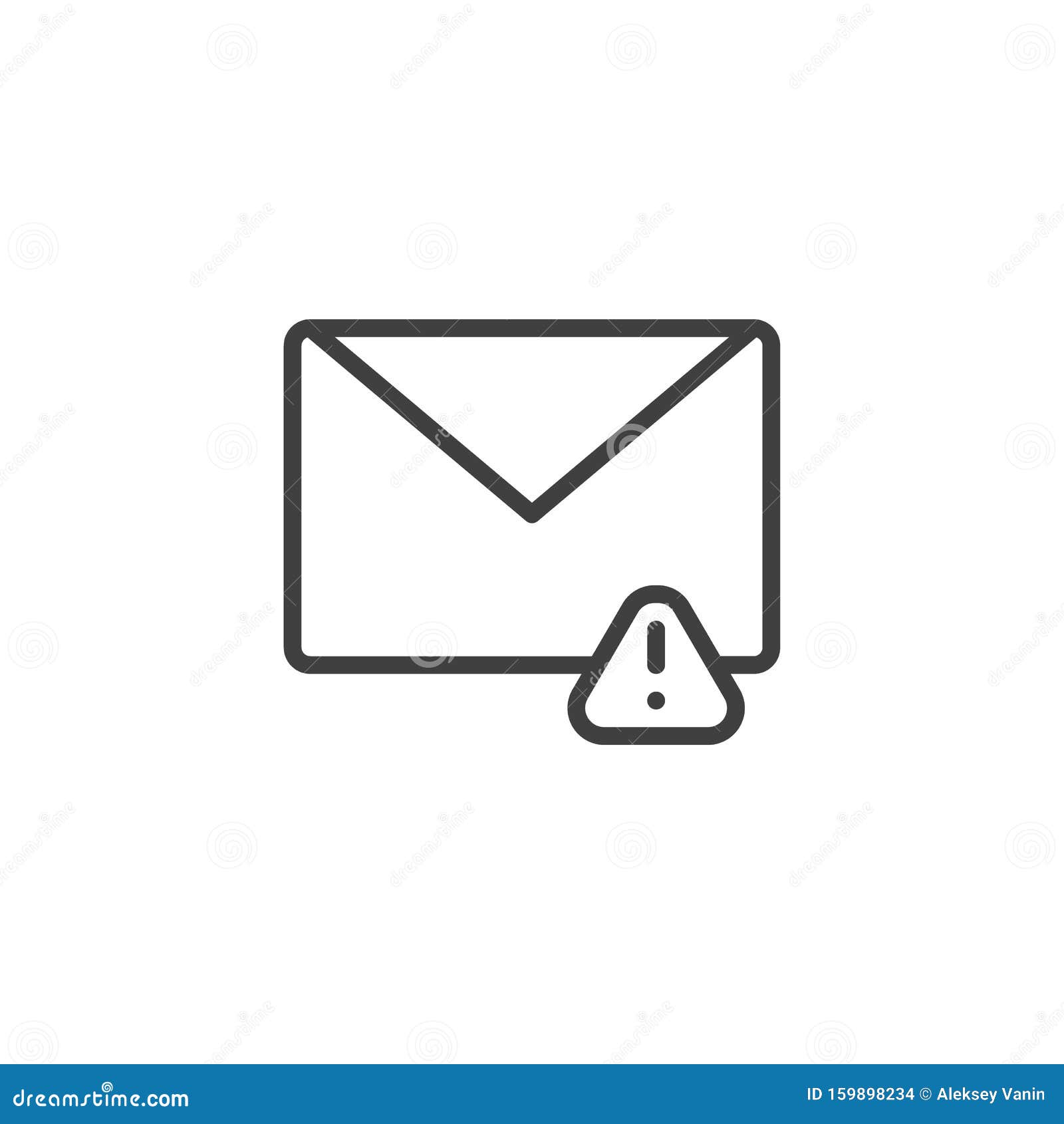 Warning E-mail Notification Line Icon Stock Vector - Illustration of ...