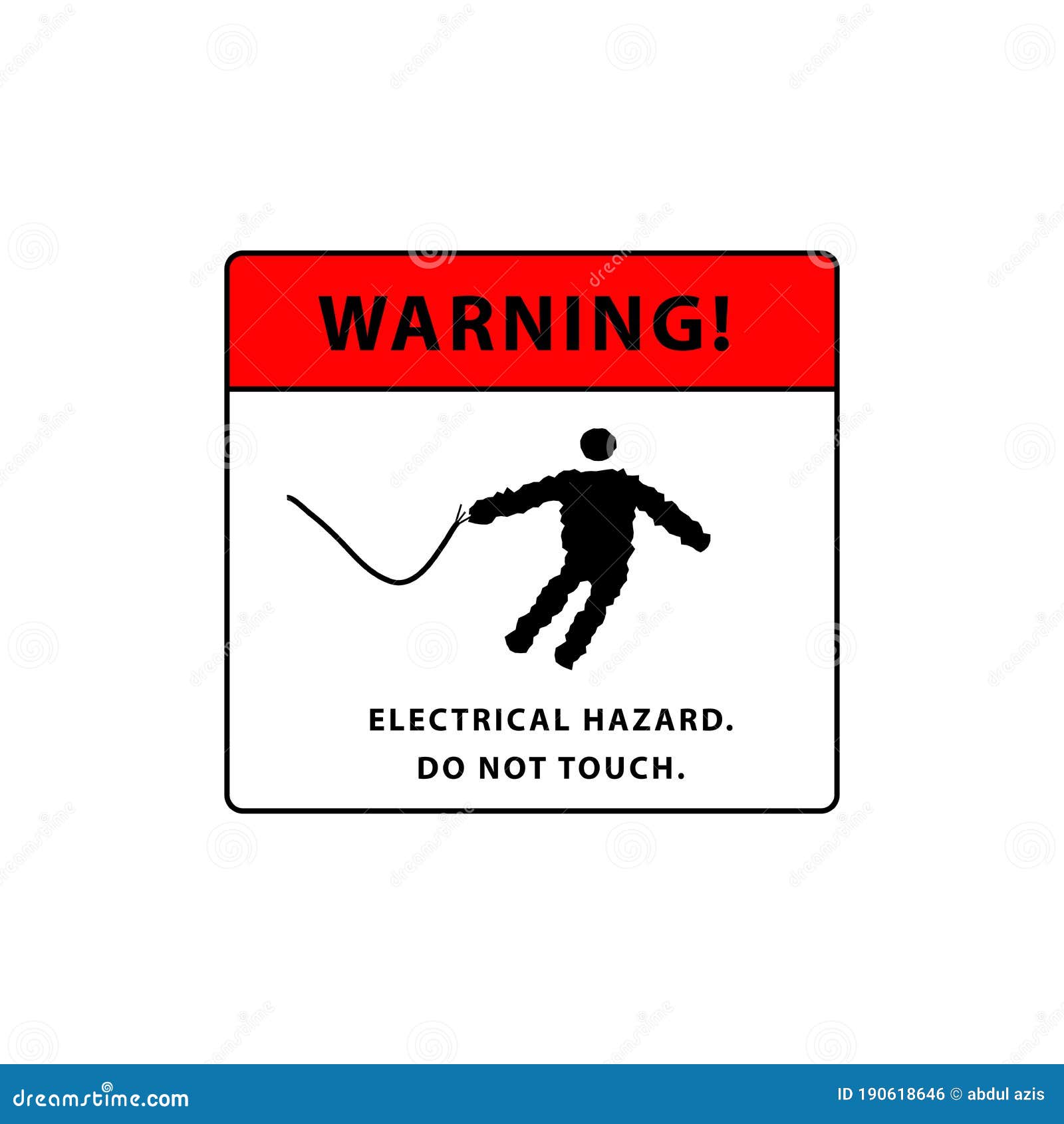 Warning Electrical Hazard Sign Isolated On White Background. Icon For ...