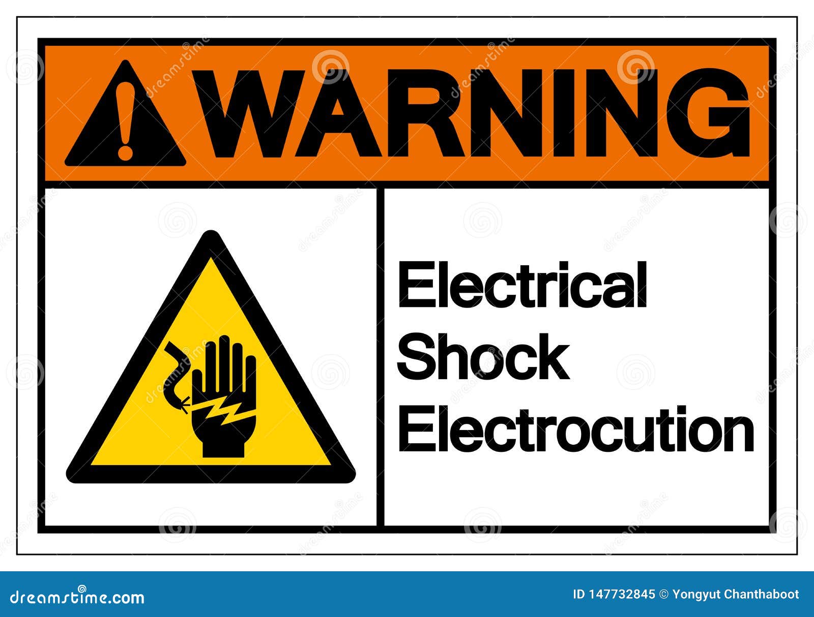 Electrocution Warning Sign Vector Illustration | CartoonDealer.com ...