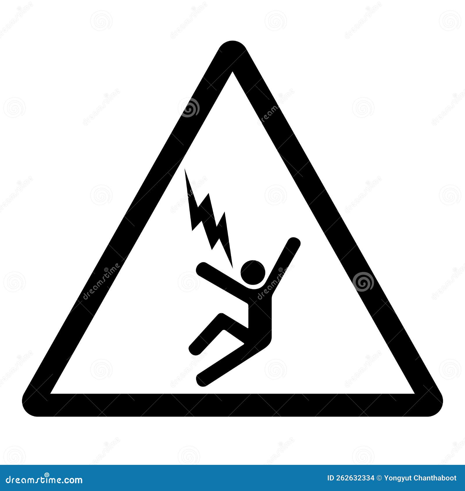 Warning Electrocution Risk Symbol Sign ,Vector Illustration, Isolate on ...
