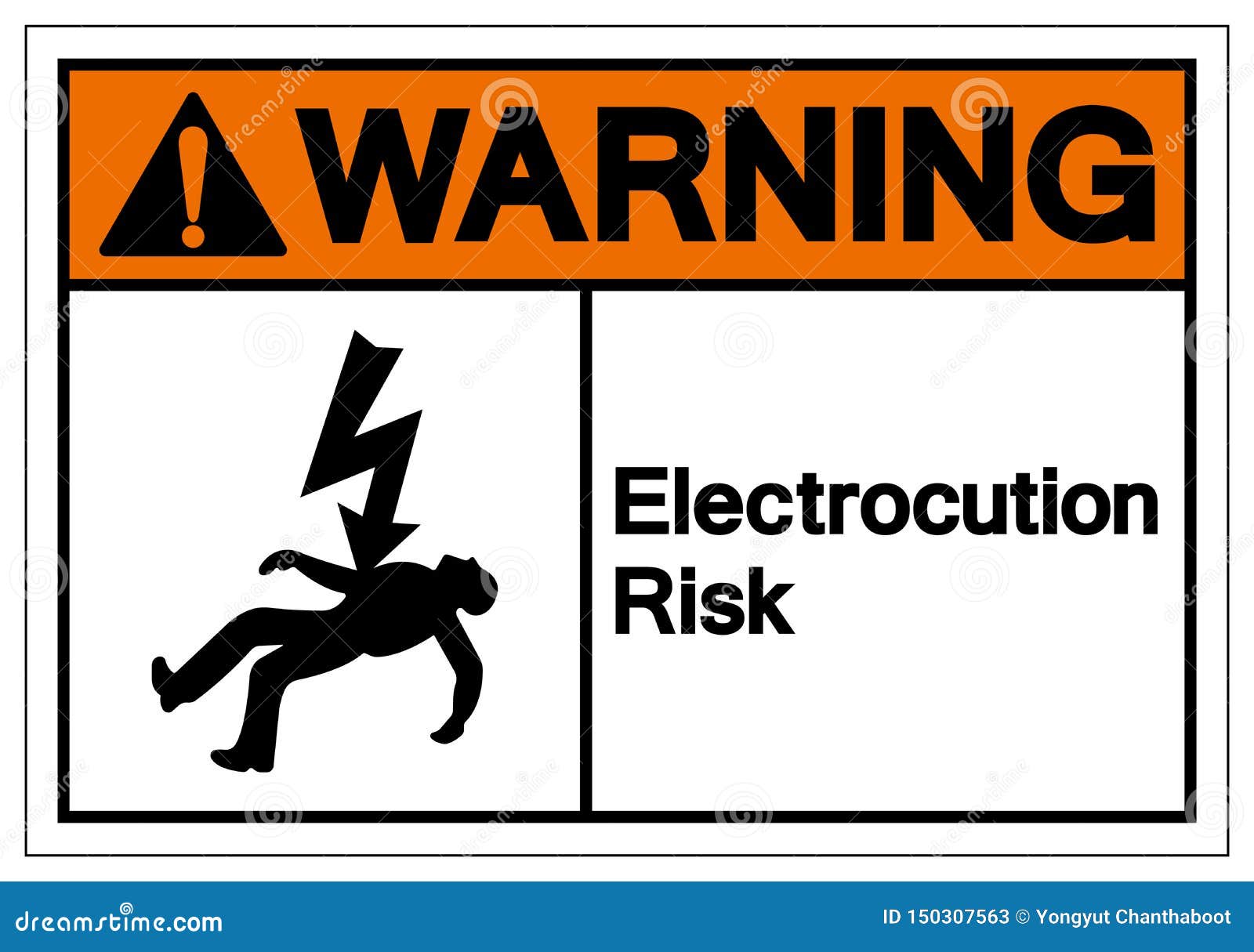 Warning Electrocution Risk Symbol Sign, Vector Illustration, Isolated ...