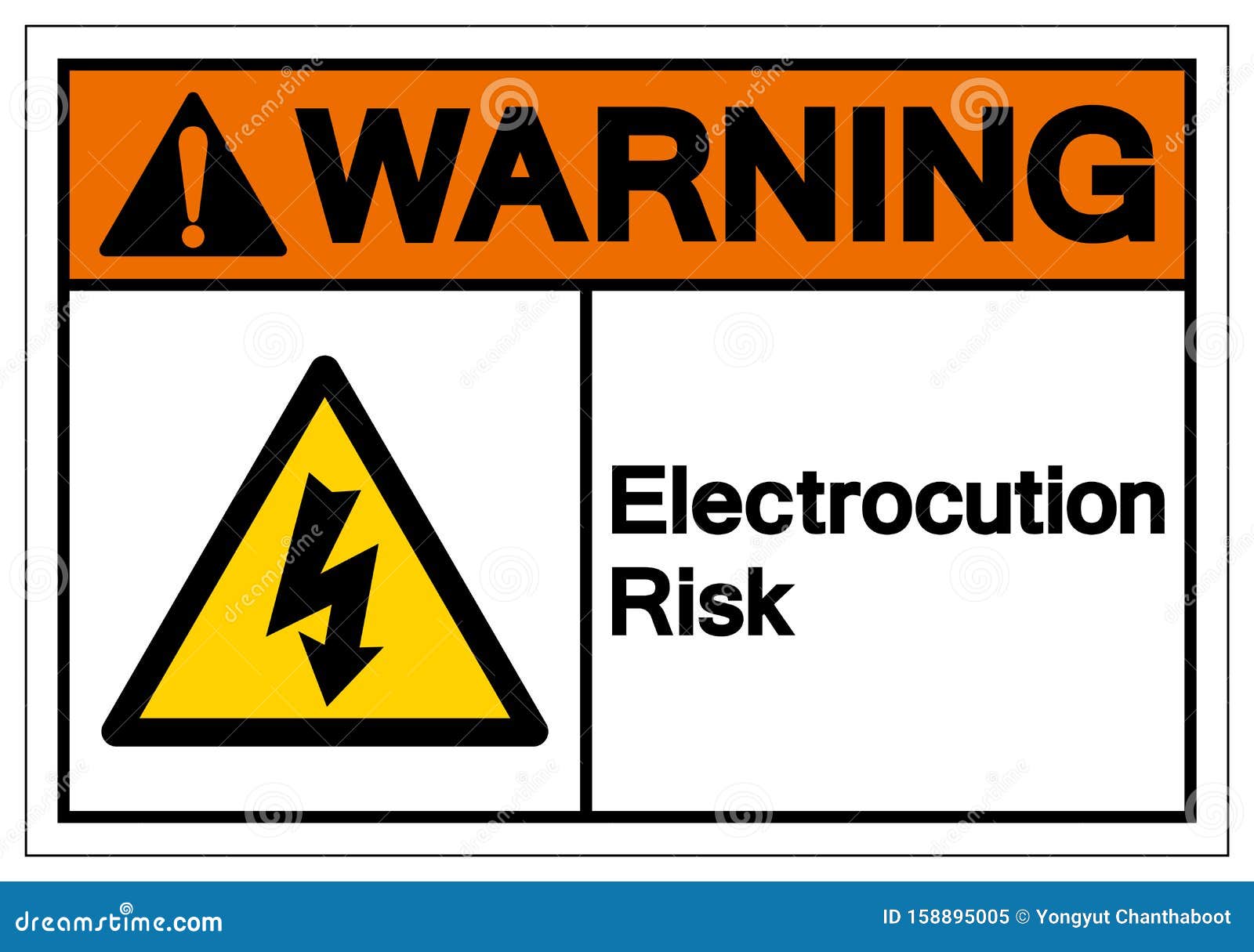 Warning Electrocution Risk Symbol Sign, Vector Illustration, Isolated ...