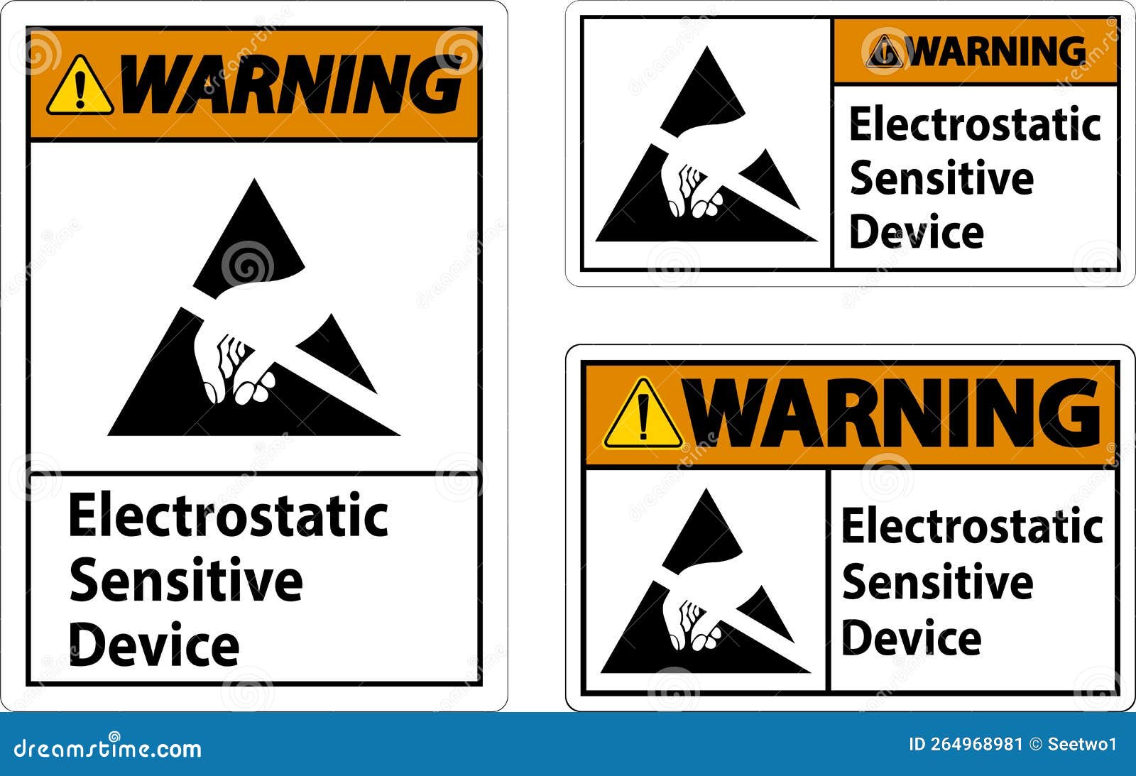 Warning Electrostatic Sensitive Device Sign on White Background Stock ...