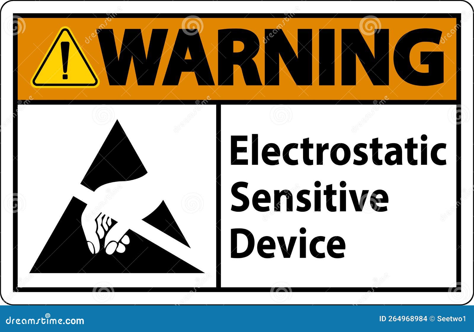 Warning Electrostatic Sensitive Device Sign on White Background Stock ...