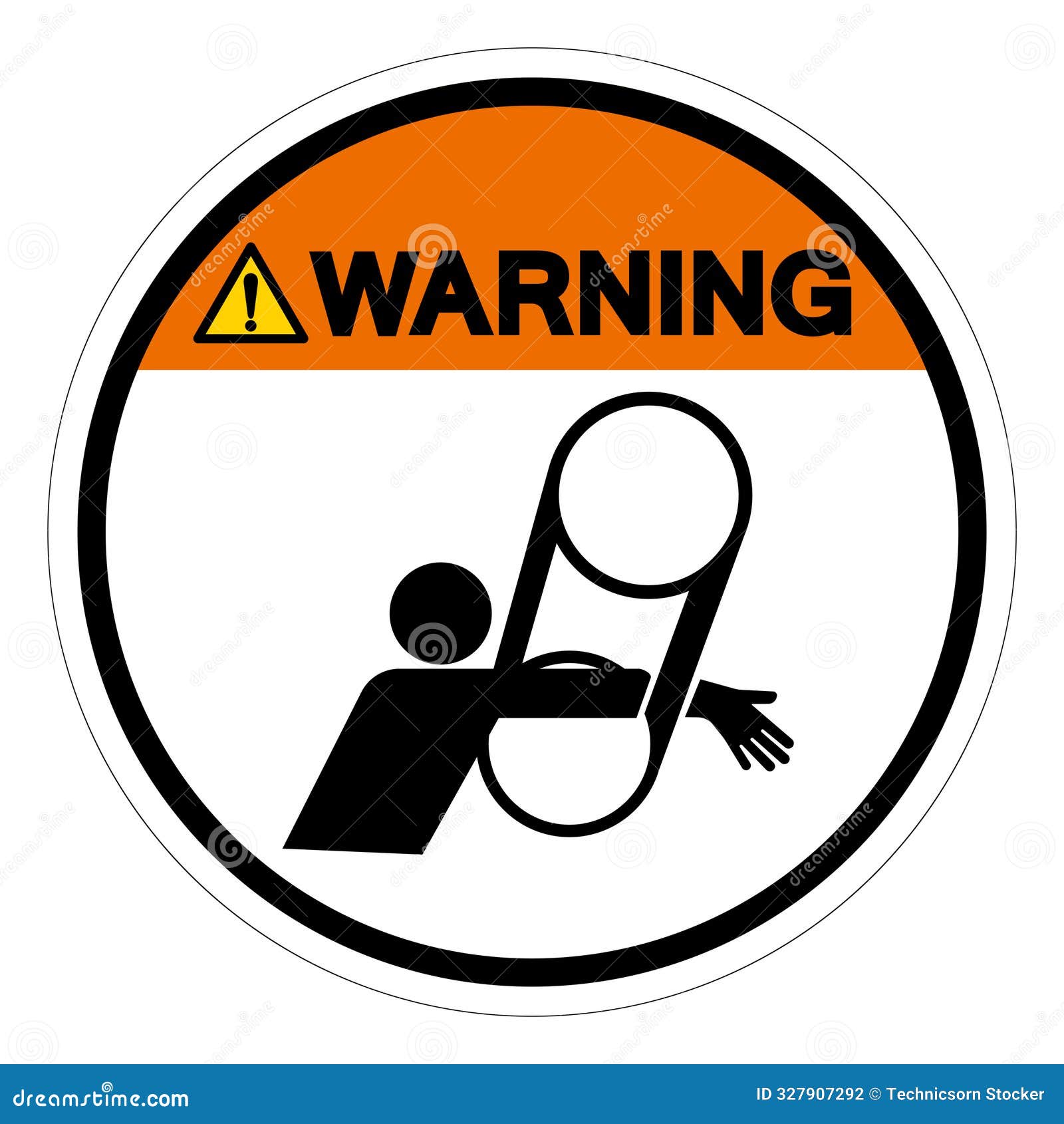 Warning Entanglement Hazard Arm Symbol Sign, Vector Illustration ...