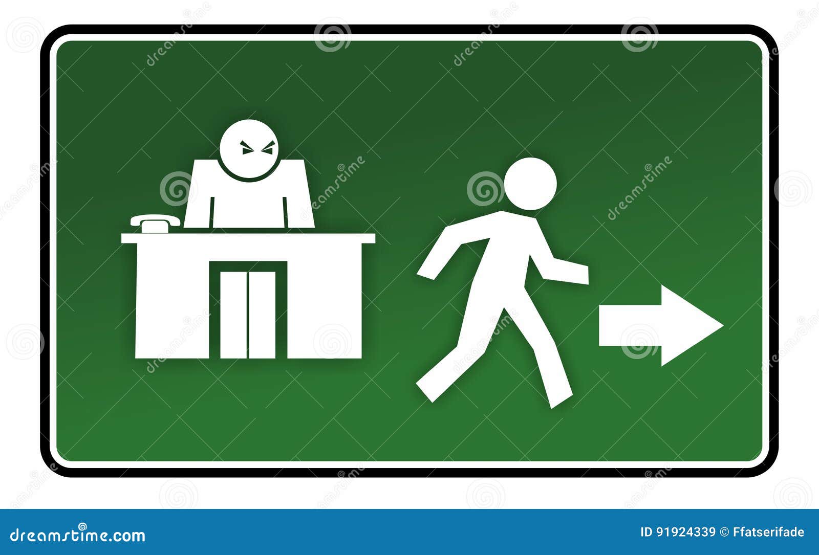 Warning or Escape Route Sign Stock Illustration - Illustration of ...