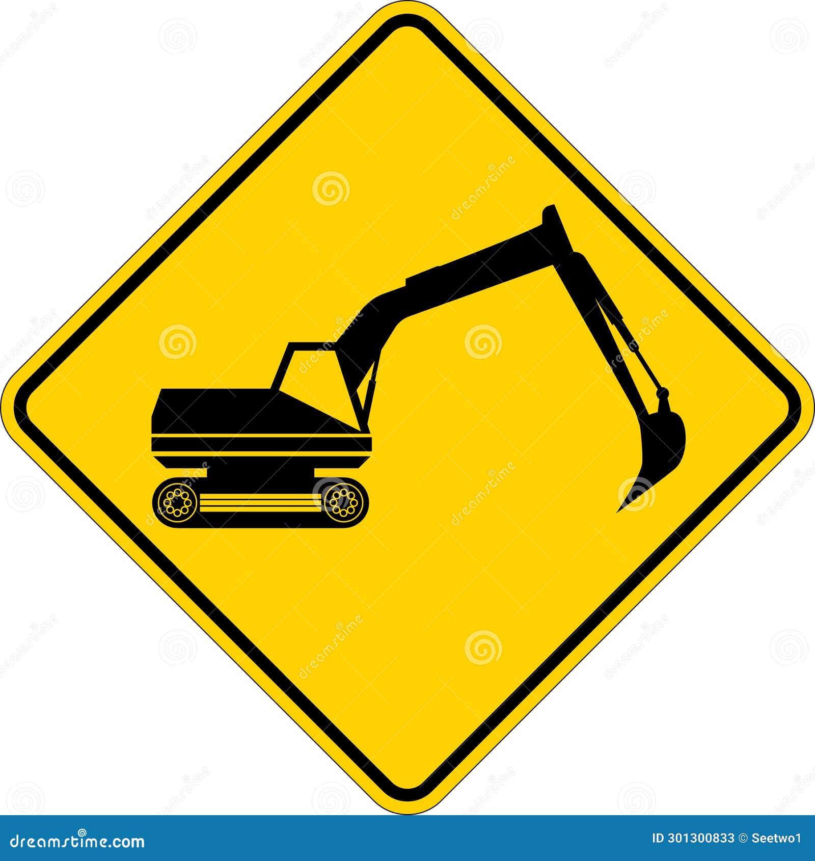 Prohibition Of Excavation Work Symbol. Vector Dredging Strict Ban Sign ...