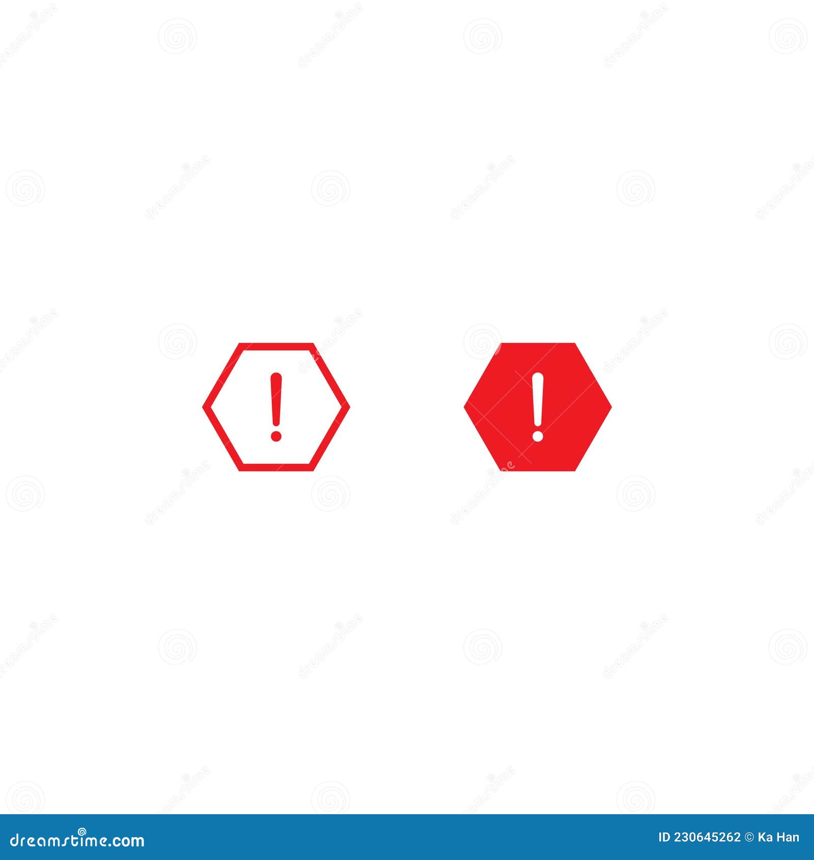 Warning, Exclamation Mark Icon Vector in Polygon Shapes Stock Vector ...