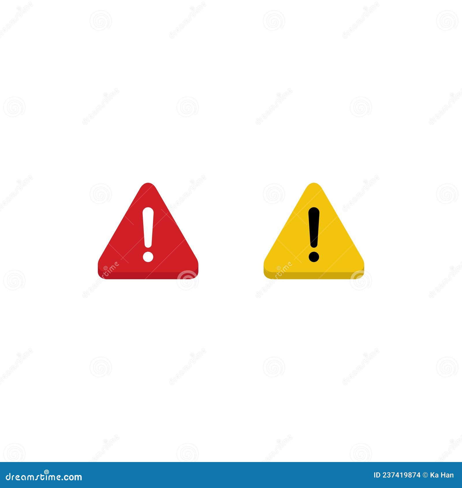 Warning, Exclamation Mark Icon Vector in Triangle Style Stock Vector ...