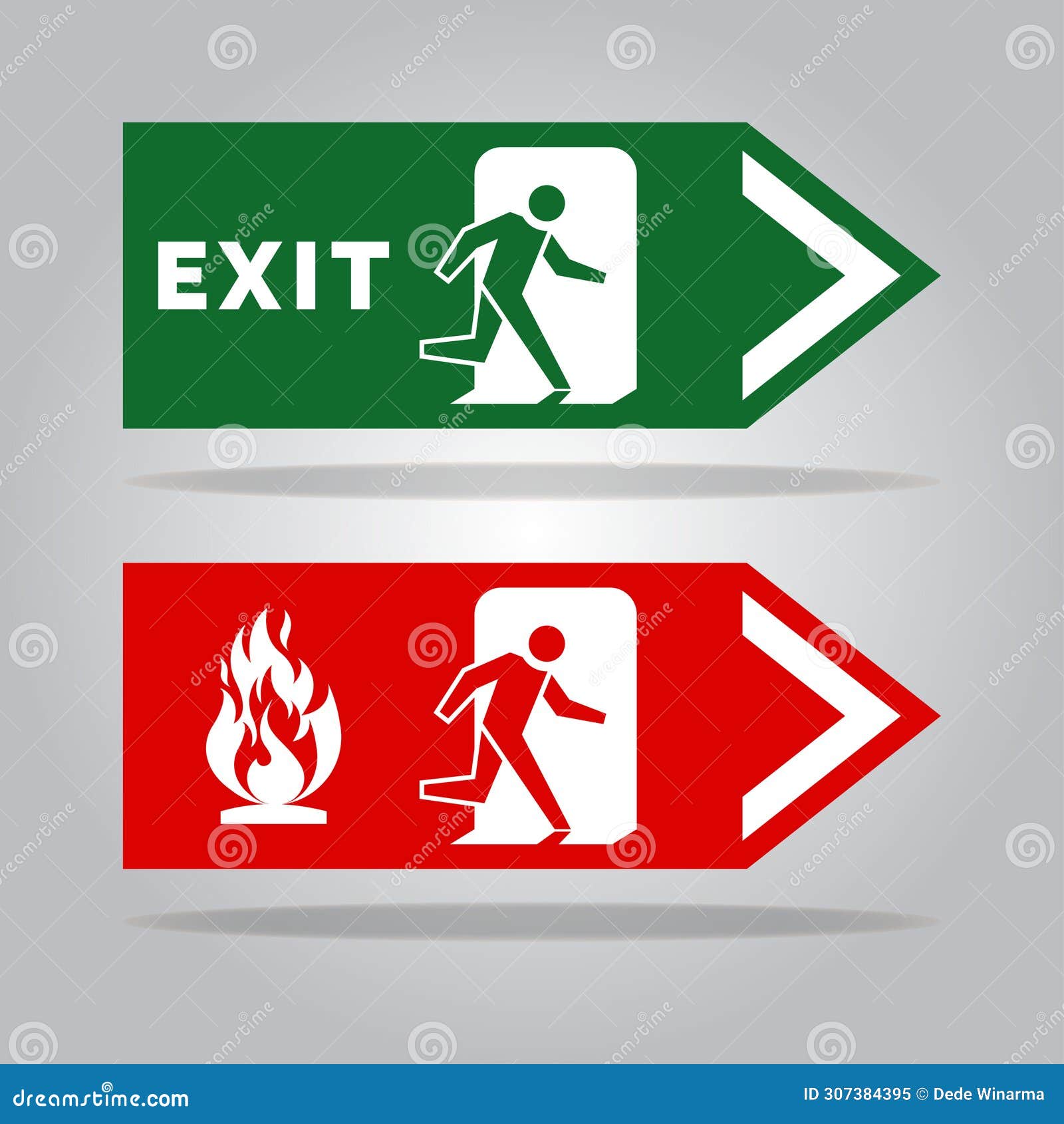 Warning Exit for Fire Emergency Sign and Symbol Graphic Design Vector ...