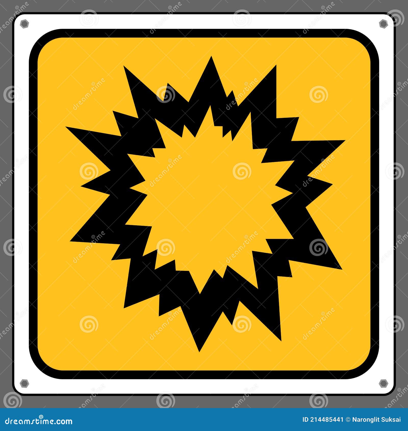 Warning from Explosions or Explosions Fragments.,Caution Sign Stock ...