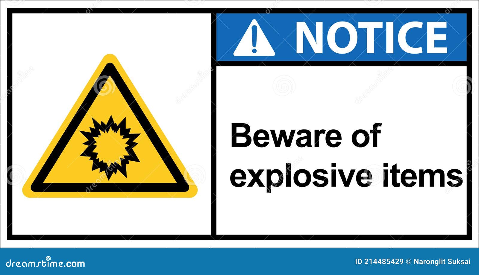 Warning from Explosions or Explosions Fragments.,Notice Sign Stock ...