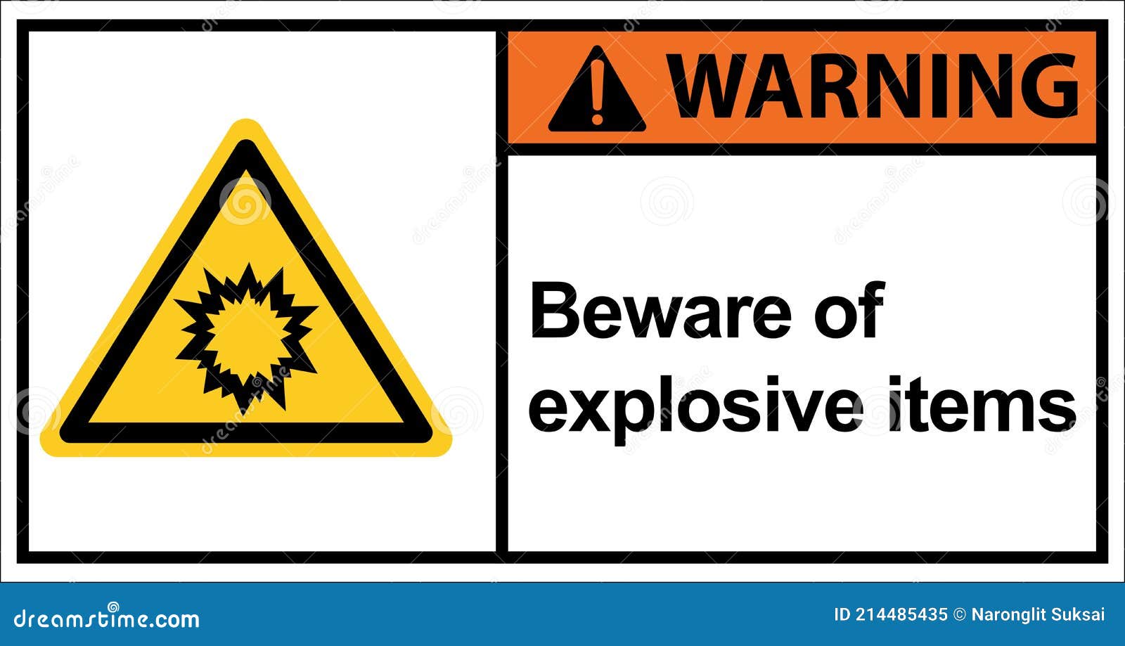 Warning from Explosions or Explosions Fragments.,Warning Sign Stock ...