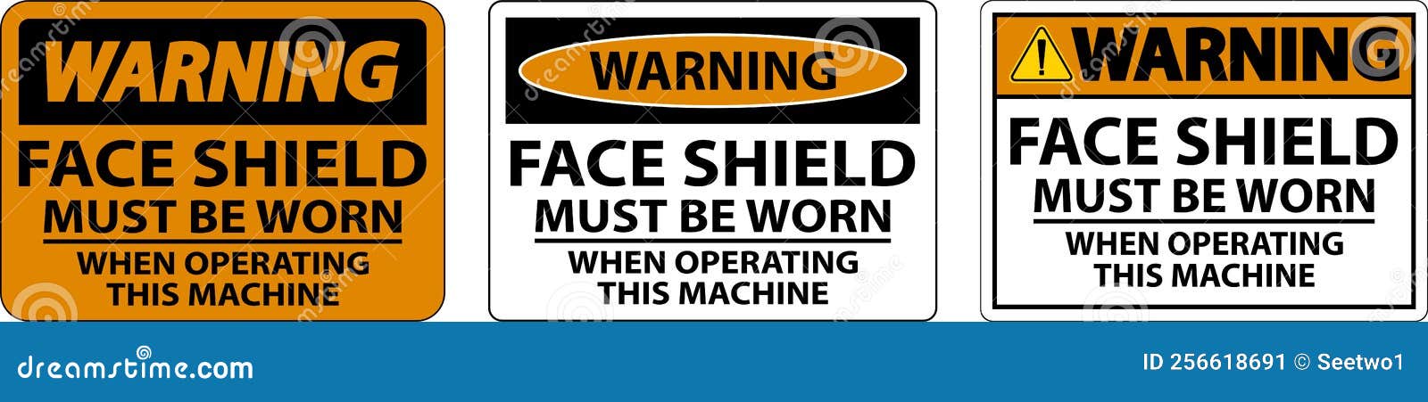 Warning Face Shield Must Be Worn Sign on White Background Stock Vector ...