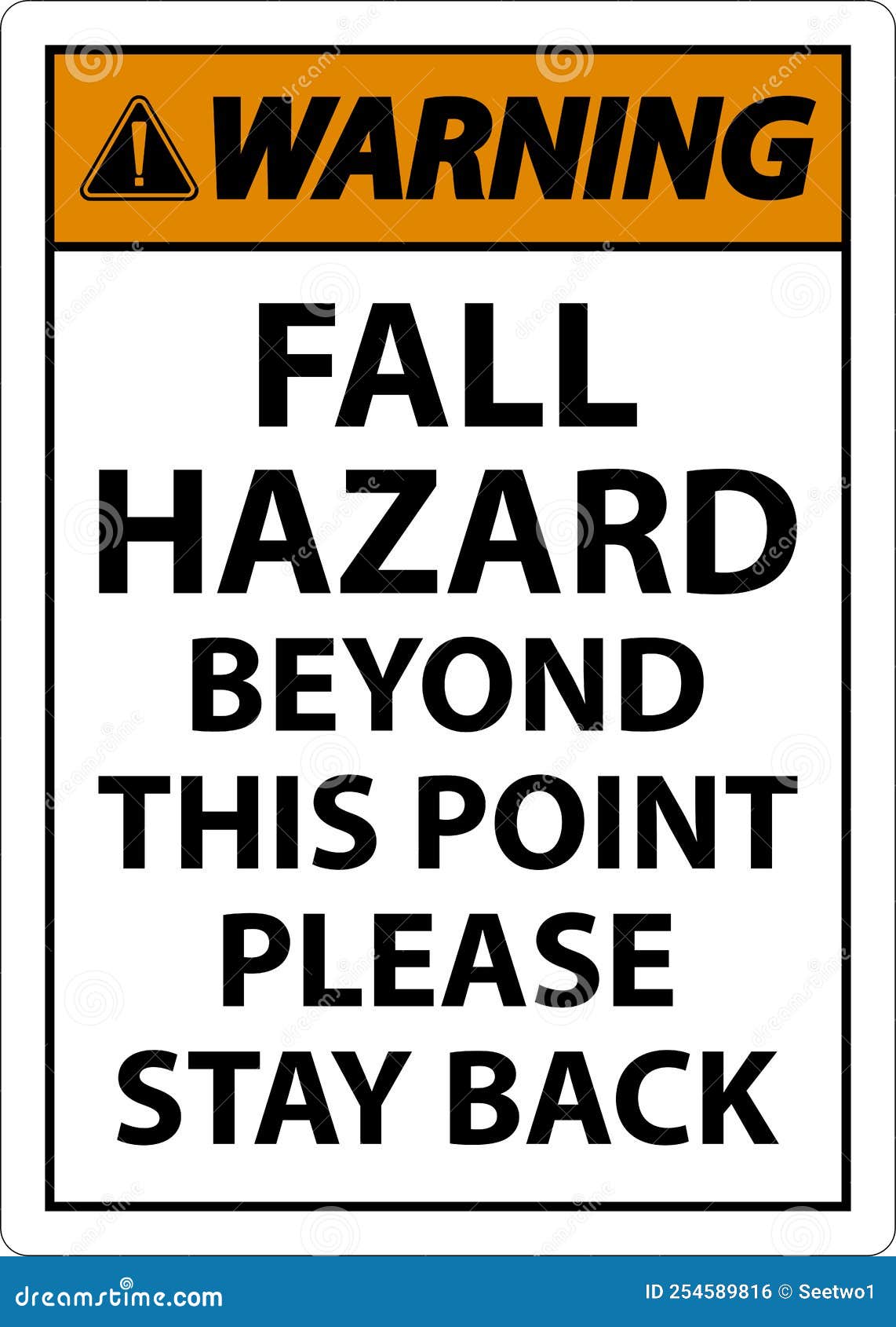 Warning Fall From Heights Symbol Sign ,Vector Illustration, Isolate On ...
