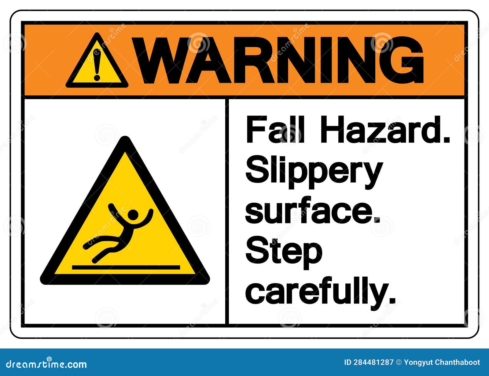 Warning Fall From Heights Symbol Sign ,Vector Illustration, Isolate On ...