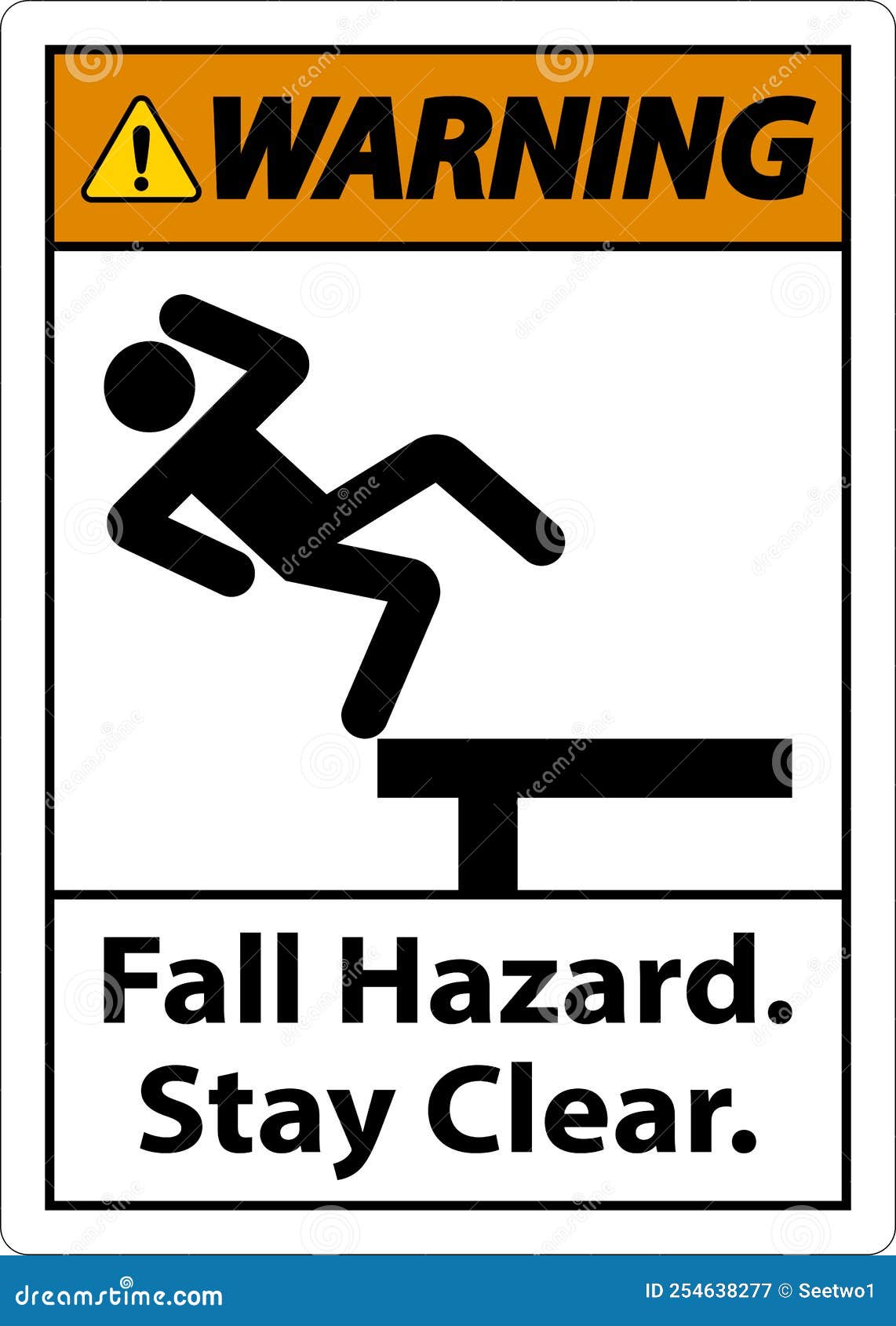 Warning Fall From Heights Symbol Sign ,Vector Illustration, Isolate On ...