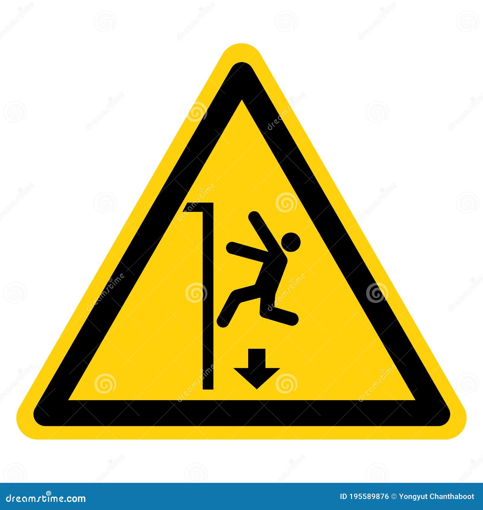 Warning Fall Hazard Symbol Sign, Vector Illustration, Isolate on White ...