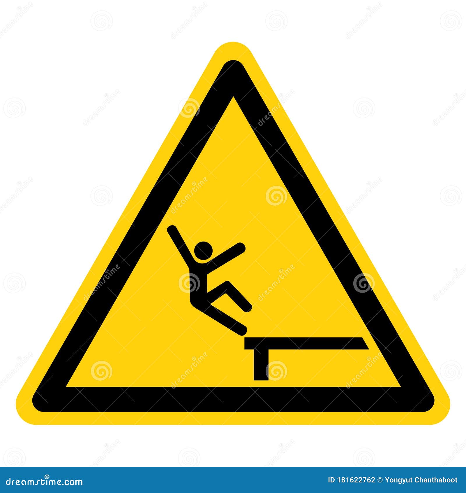 Warning Fall Hazard Symbol, Vector Illustration, Isolate On White ...
