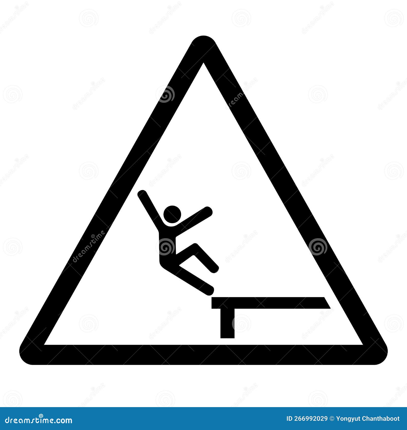 Warning Fall Hazard Symbol, Vector Illustration, Isolate On White ...