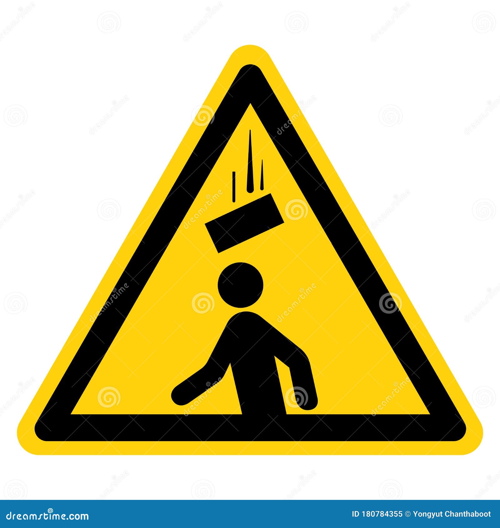 Warning Falling Debris Symbol Sign ,Vector Illustration, Isolate On ...