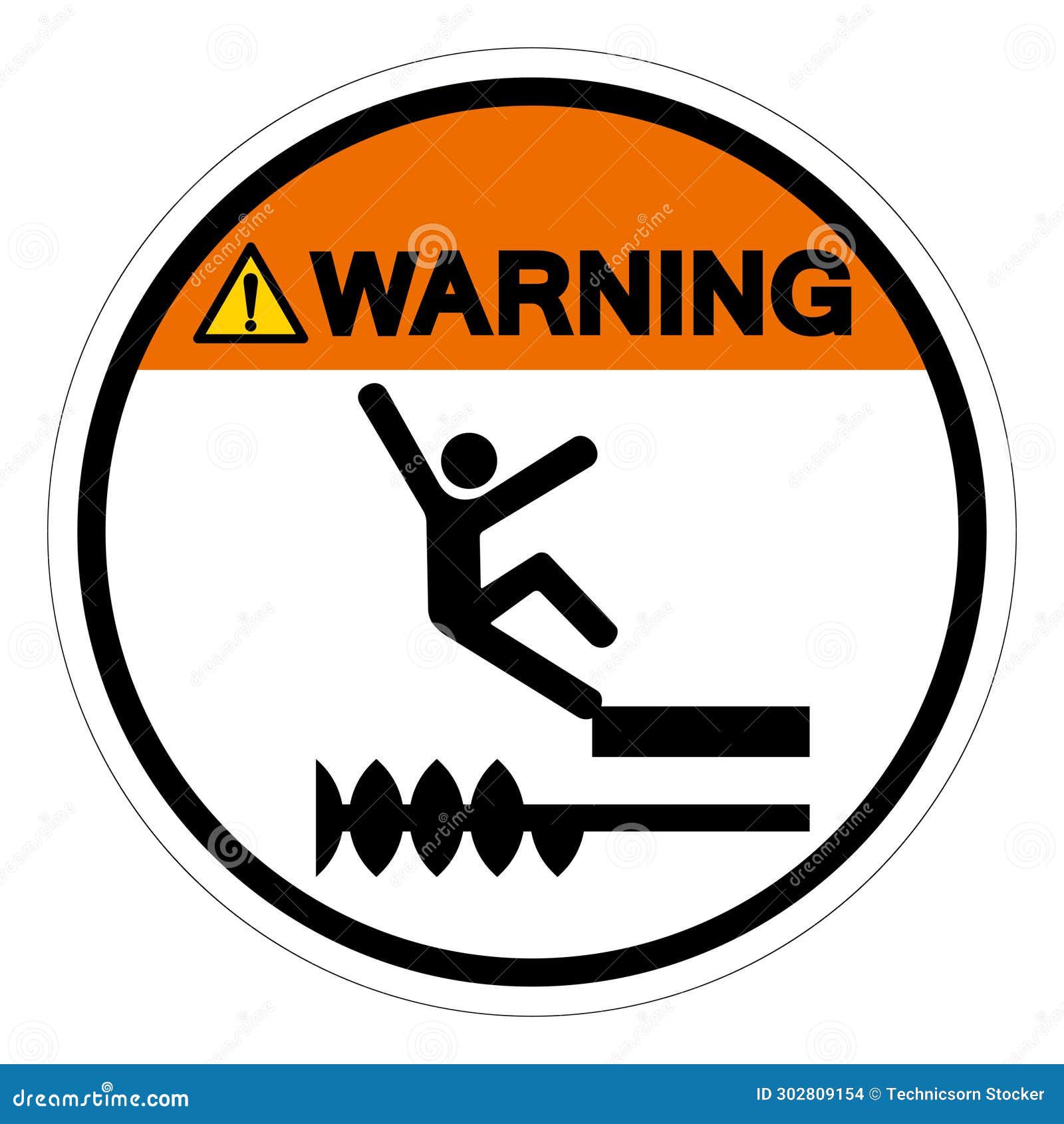 Warning Falling of Moving Machinery Hazard Symbol Sign, Vector ...