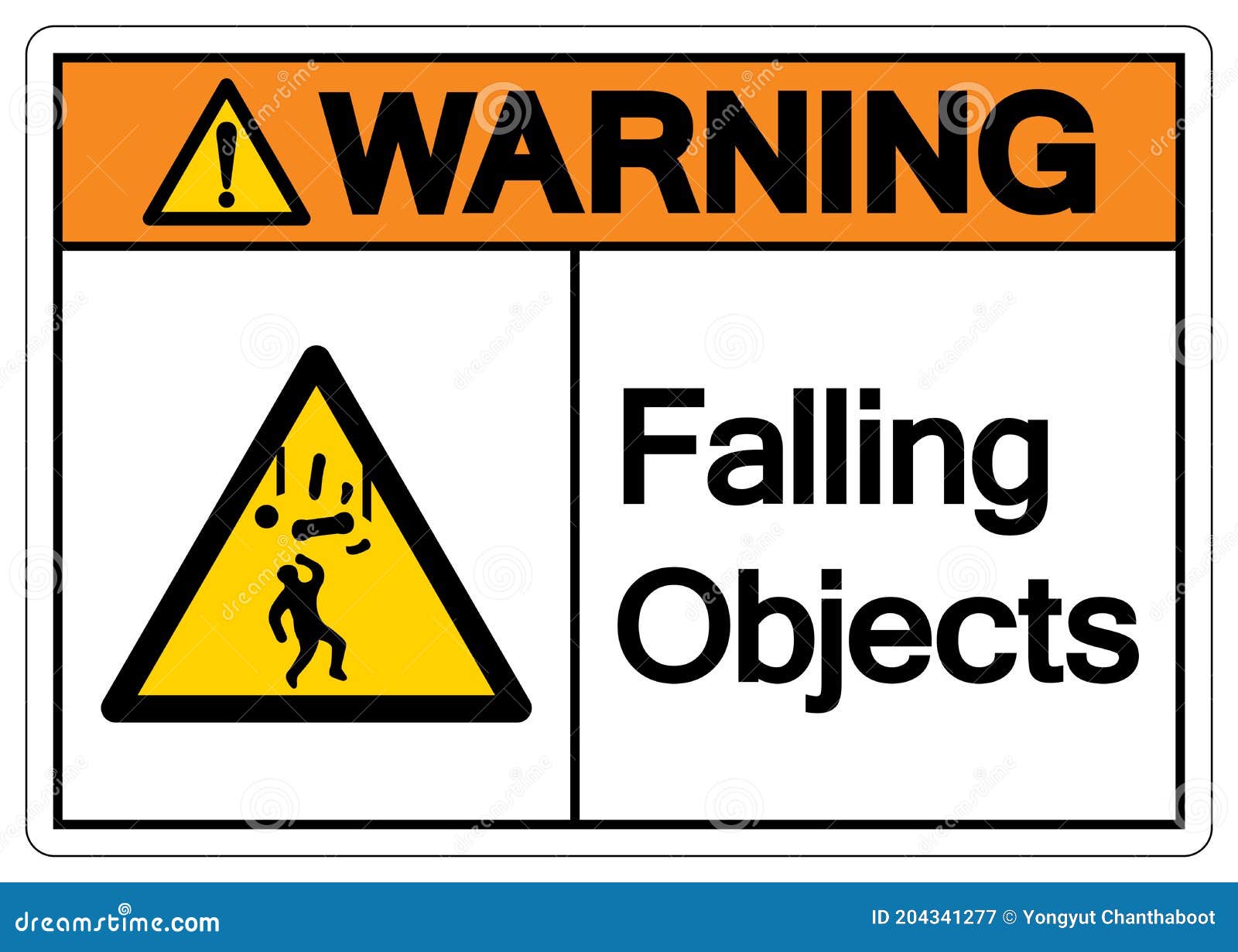 Warning Falling Objects Symbol, Vector Illustration, Isolated on White ... Warning Falling Objects Symbol, Vector Illustration, Isolated on White ...