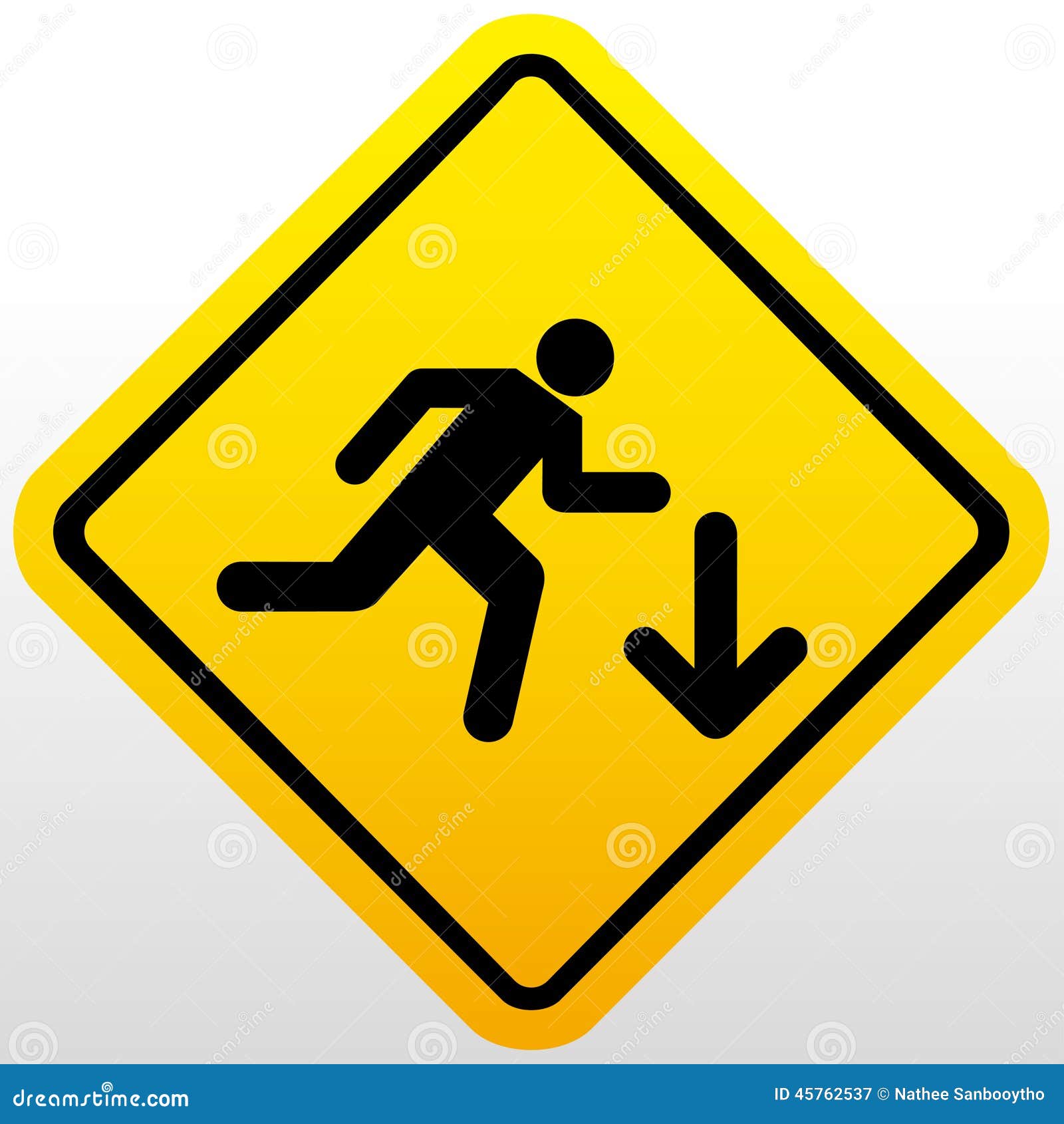 Warning Falling Off the Stairs Sign Stock Vector - Illustration of ...