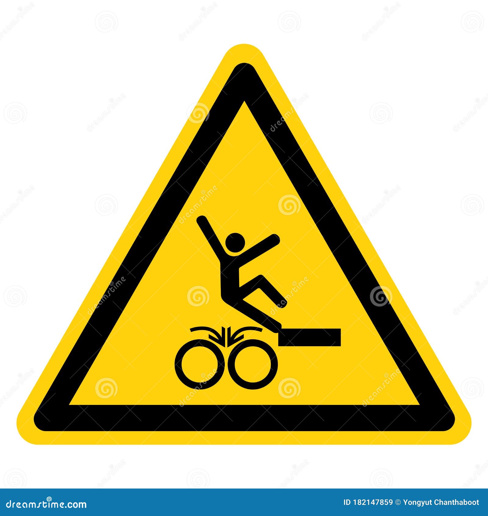 Warning Falling of Rollers Hazard Symbol Sign ,Vector Illustration ...